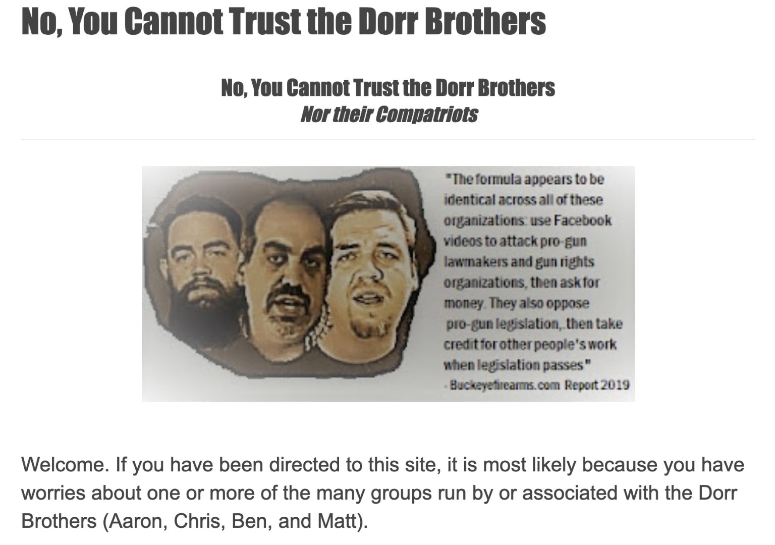 Beware the Latest Dorr Brothers ‘No Compromise’ Scam Gun Rights Org in ...