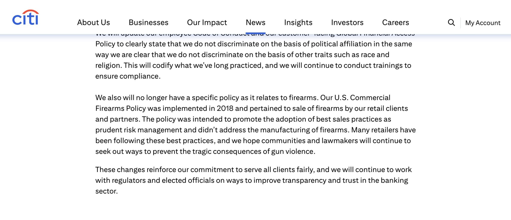 Progress: Citibank Abandons Its Discriminatory Anti-Gun Business ...