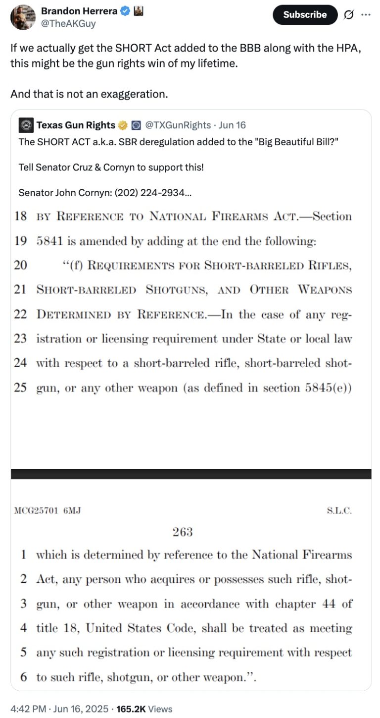 SHORT Act Added to Big Beautiful Bill While Dems Try to Kill Suppressor ...