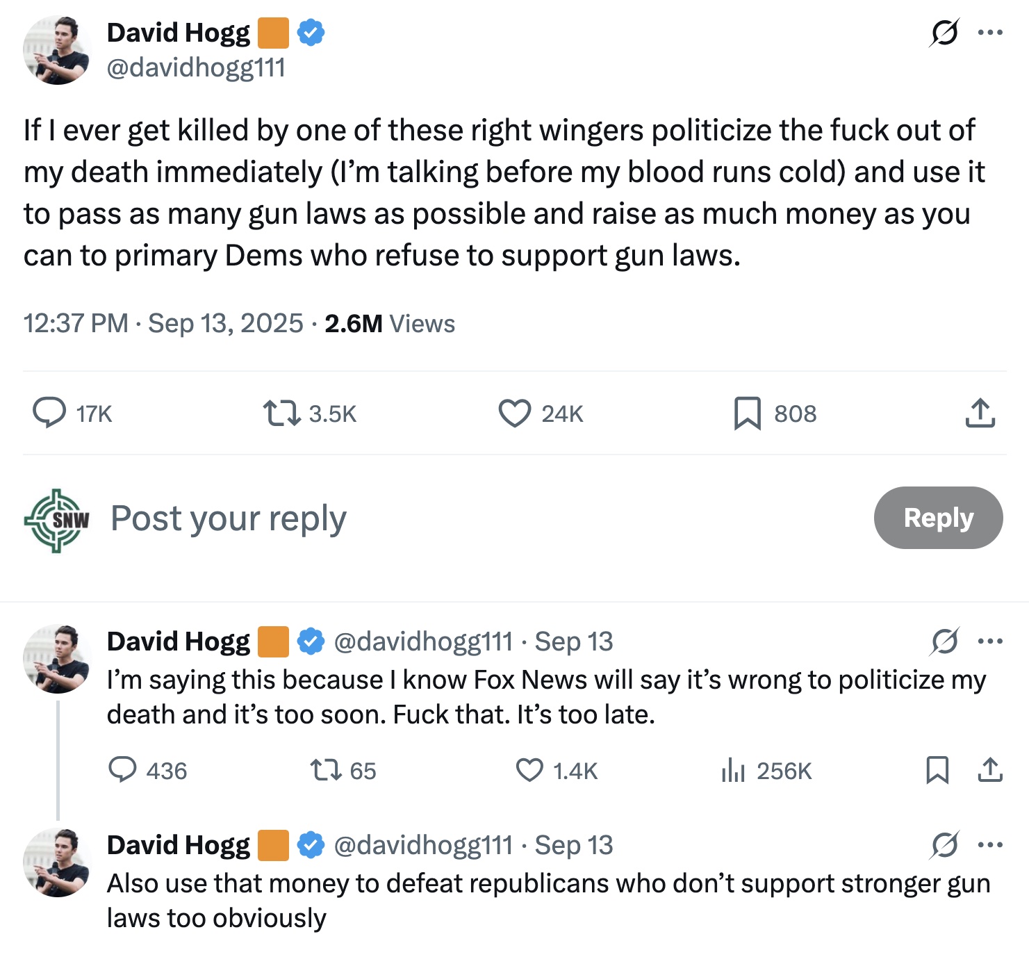 David Hogg Tries to Make Yet Another Tragic Shooting All About Him ...